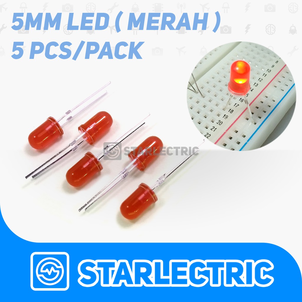 Jual LED 5mm Merah (5pcs/pack) | Shopee Indonesia