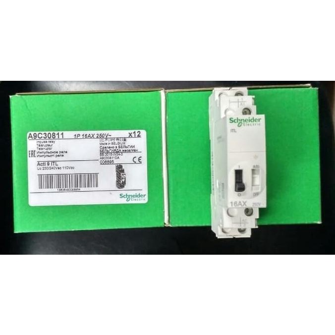 Jual SCHNEIDER A9C30811 IMPULSE RELAY iTL 1P 1NO 16A coil 110 VDC 240 ...