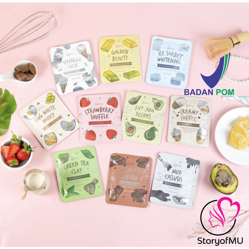 Jual [BPOM 10gr] LEA GLORIA Day By Day Face Organic Mask 10gr Travel Size - Masker Bubuk Organic ...