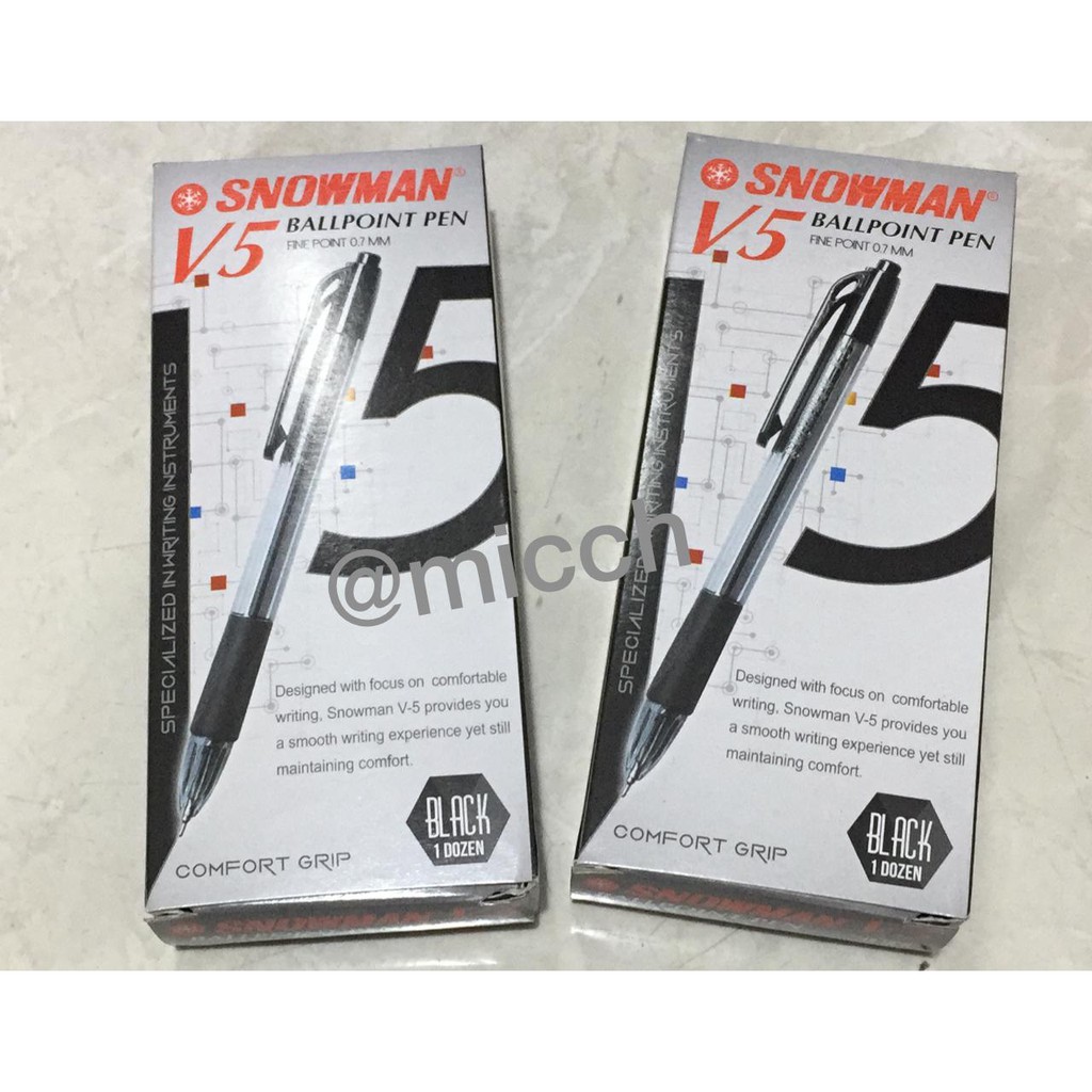 Jual SNOWMAN BALLPOINT PEN V5 0.7MM (1 LUSIN) | Shopee Indonesia