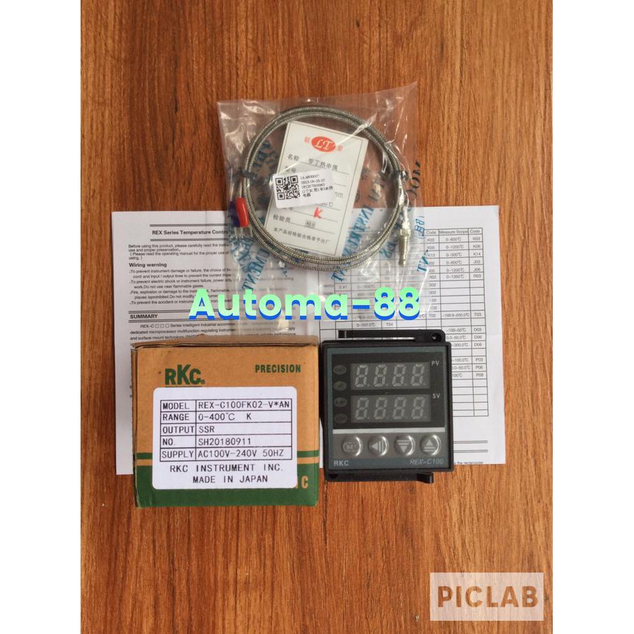 Jual Digital Pid Thermostat Temperature Rkc Rex-C100 Ssr 40A Termokopel-K Automa88 Kualitas Baik ...