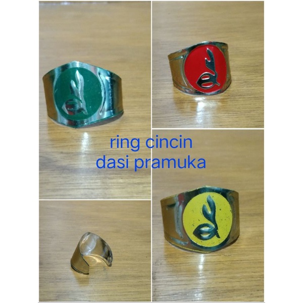 Jual ring cincin dasi pramuka merah putih bahan seng hijau siaga,merah ...