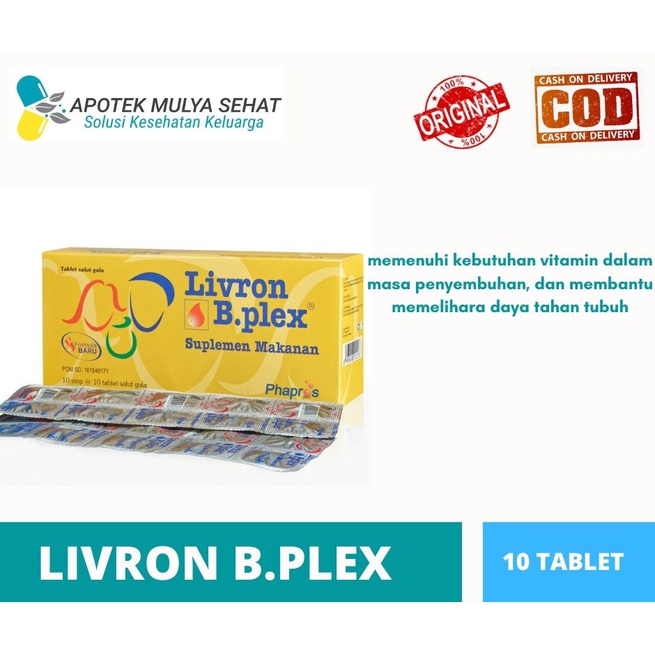 Jual Livron B plex strip 10 tablet ( multivitamin menjaga daya tahan ...
