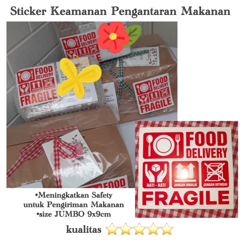 Jual Sticker Keamanan Pengiriman Makanan size JUMBO 9x9cm Sticker ...