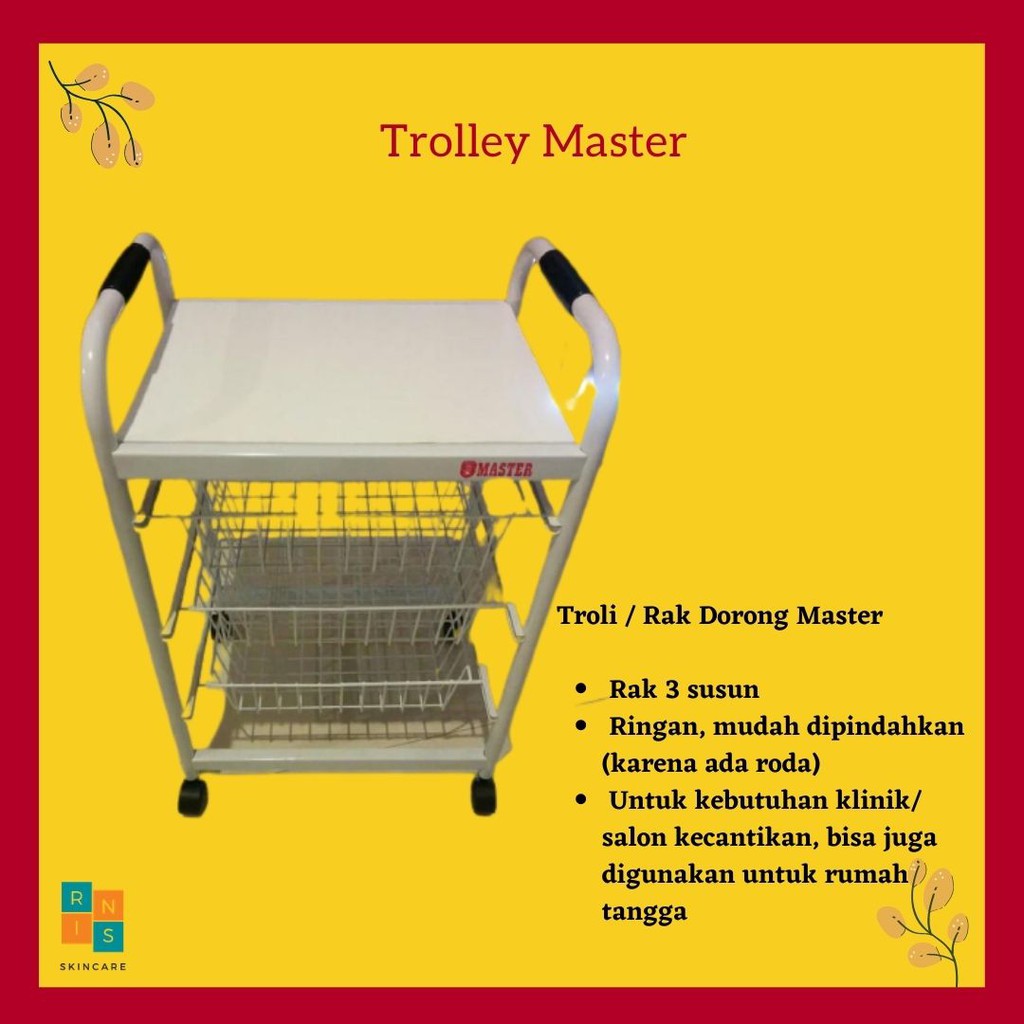 Jual Trolly Master 3 Susun/ Trolly Master Rak 3 Susun / Trolly Facial ...