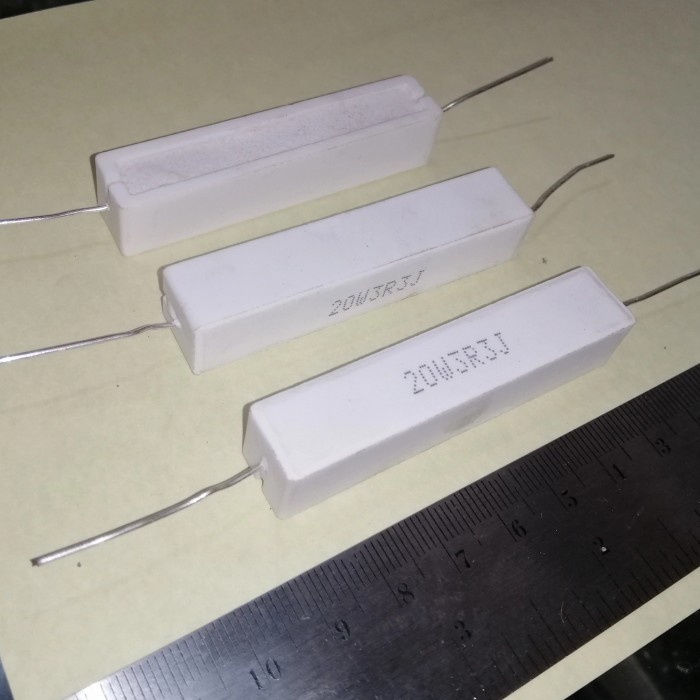Jual Resistor 3R3 3.3R 3,3Ohm 3R3J 3,3 ohm 20Watt 20W 20 Watt Tahanan ...