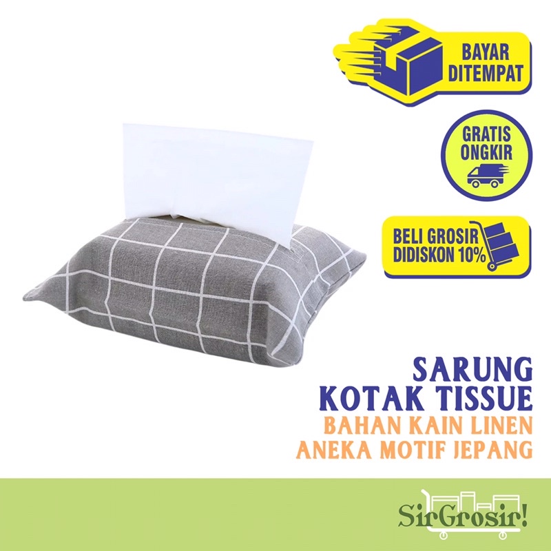 Jual LINEN TISSUE COVER - Sarung Box Tempat Tisu Travel Bahan Linen ...