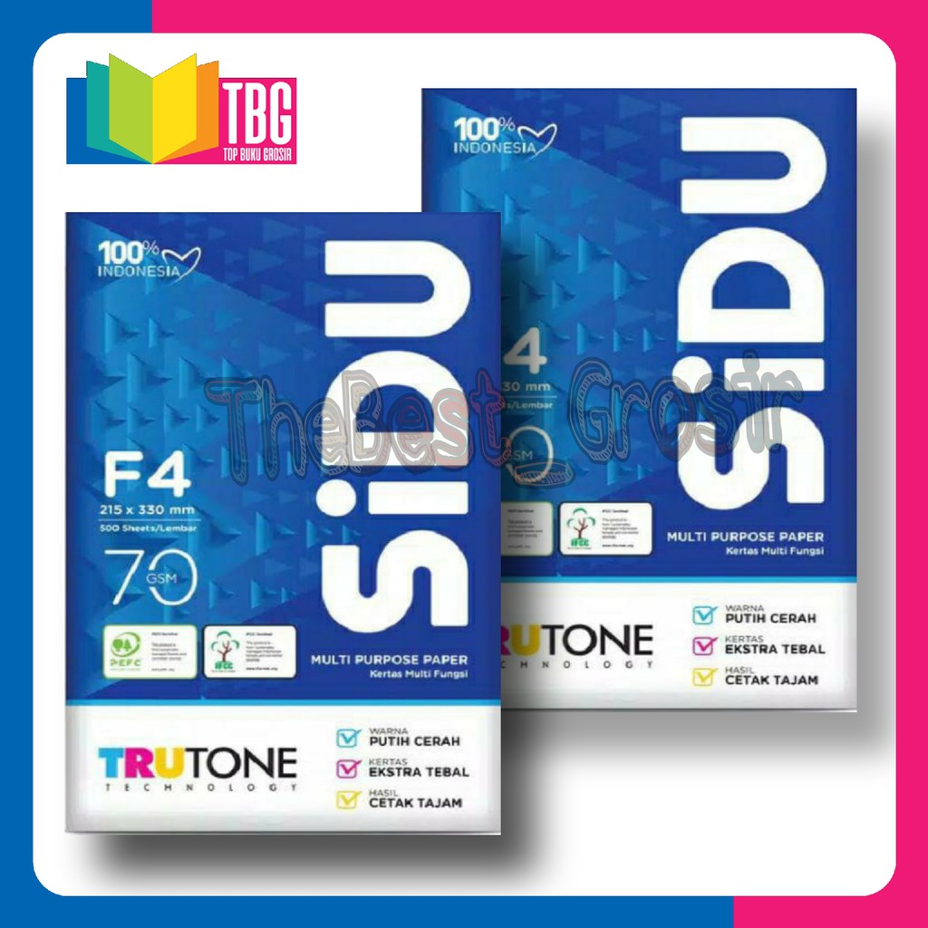 Jual 1 RIM (500 LEMBAR) KERTAS FC F4 70GR SINAR DUNIA / KERTAS HVS ...