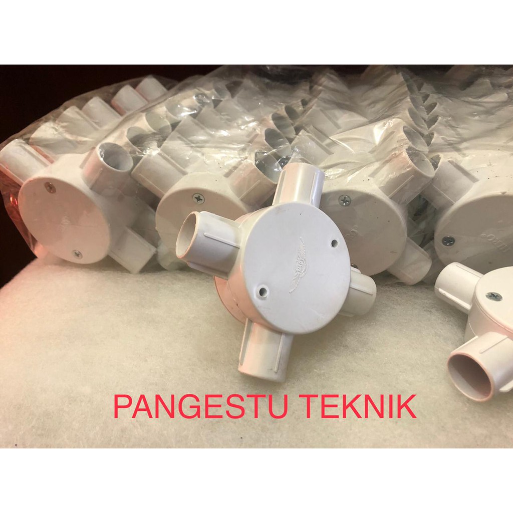 Jual T Dus Cabang 4 / Tee Dus / T Dos Jalur Listrik Putih 20MM 20 MM ...