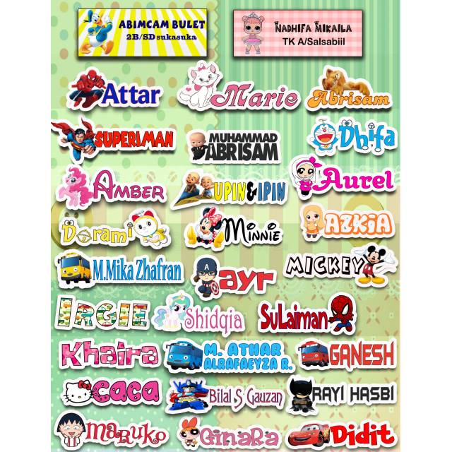 Jual Stiker nama custom | Shopee Indonesia