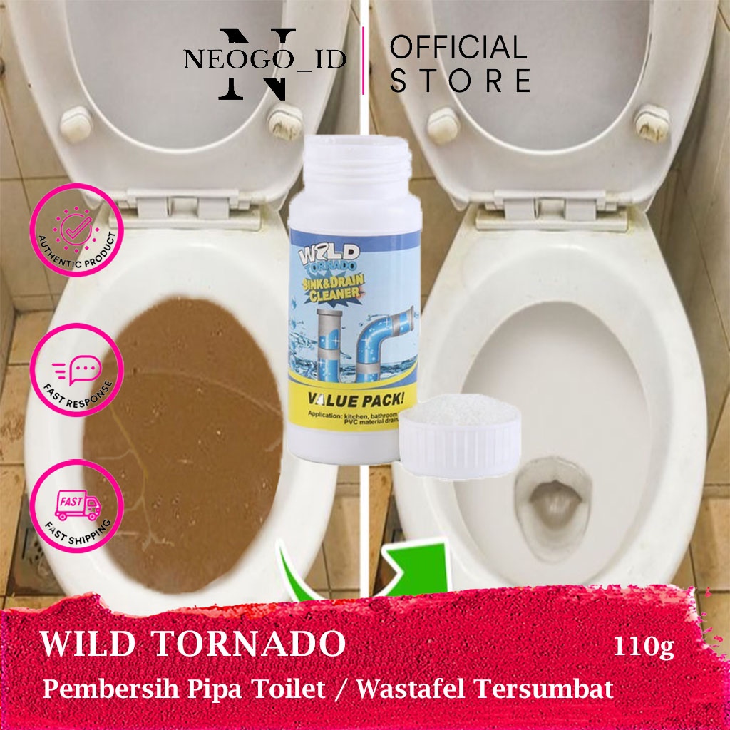 Jual WILD TORNADO Pembersih Pipa Toilet Wastafel Paralon Peralon Saluran Air Tersumbat WC Bubuk ...