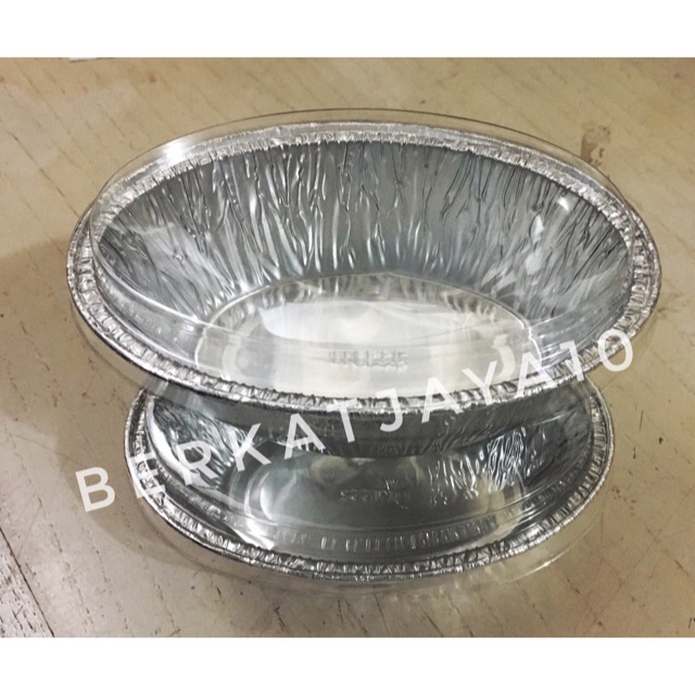 Jual OX 1225 Aluminium Foil Cup + TUTUP Mika (Isi 10 Pcs) OVAL Bowl Tray Alumunium | Shopee ...
