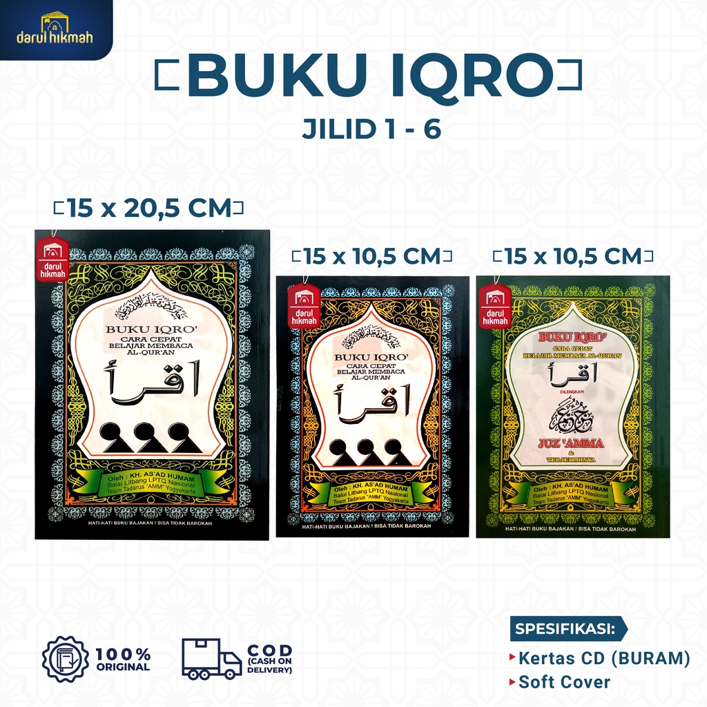 Jual BUKU IQRO' ORIGINAL - IQRO' JUZ AMMA JILID 1 SAMPAI 6 - UKURAN ...