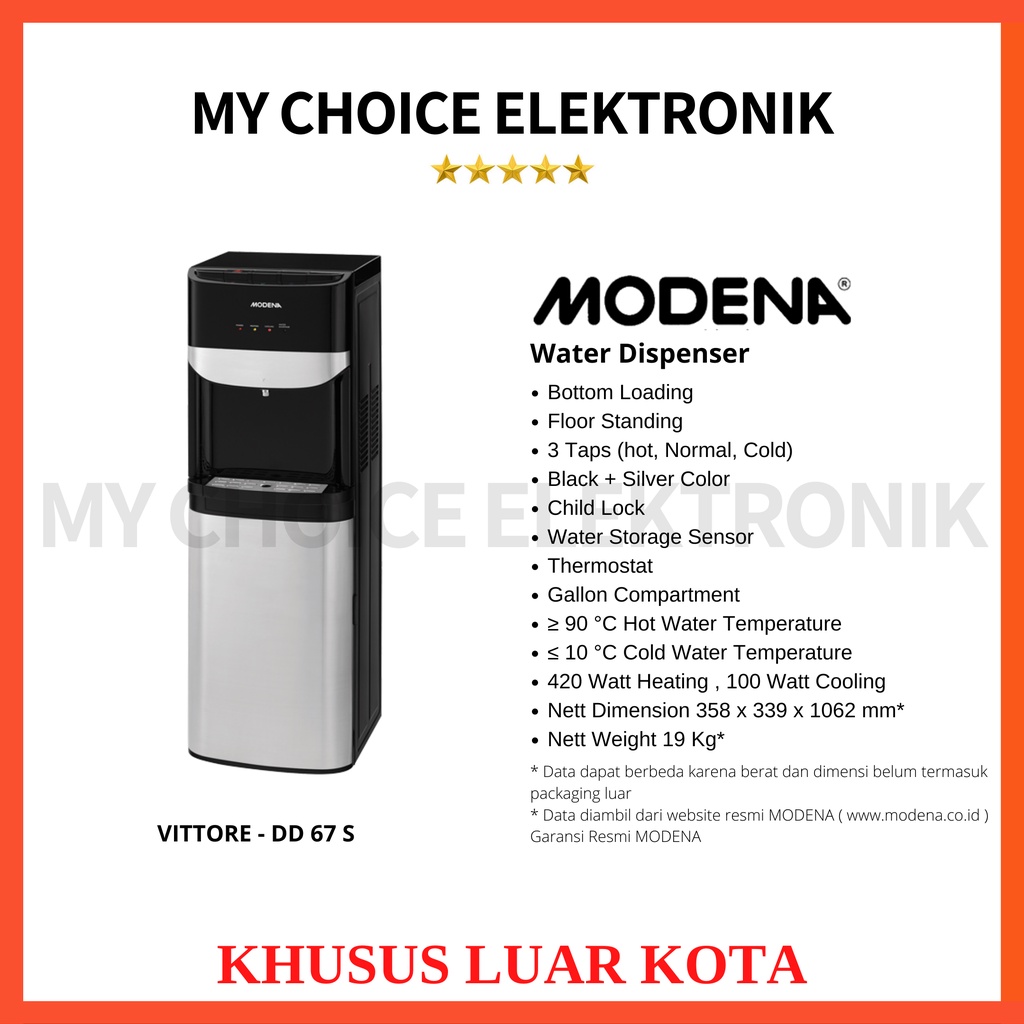 Jual Dispenser Modena DD 67 S / DD67s [VIA KARGO] | Shopee Indonesia