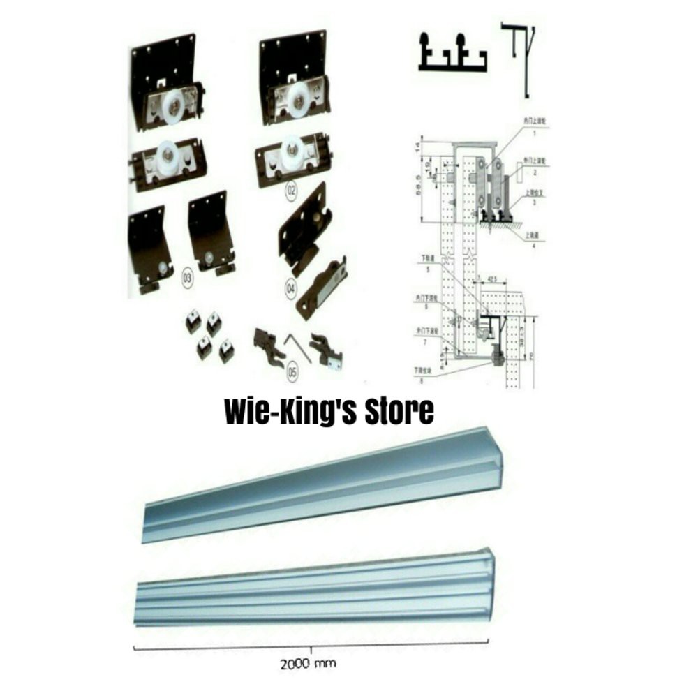 Jual Roda Dan Rel Pintu Lemari Sliding Geser 2 Pintu YIMING | Shopee Indonesia