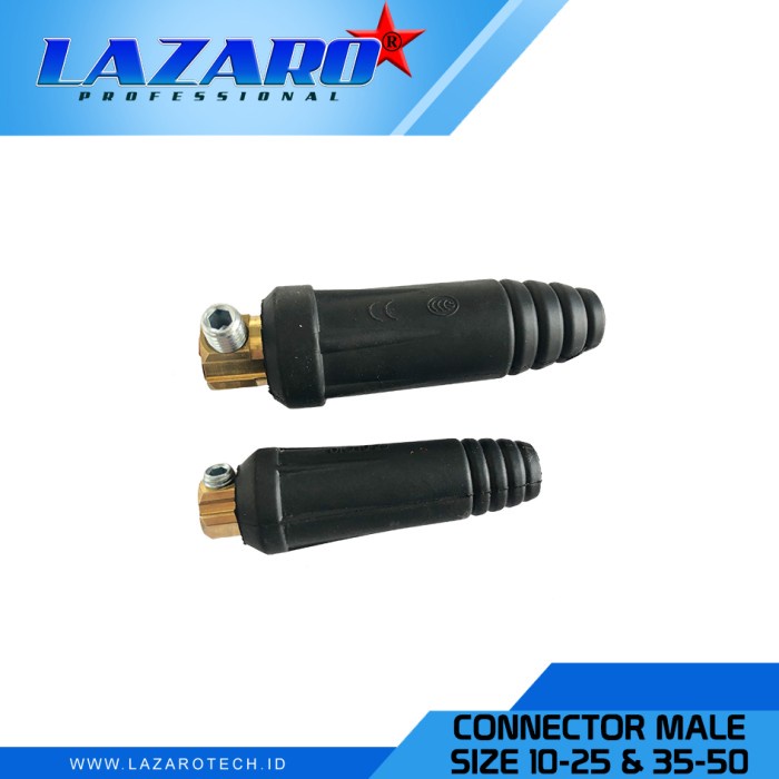 Jual Konektor Kabel Las Male Cable Connector Welding Plug Lazaro - MALE ...