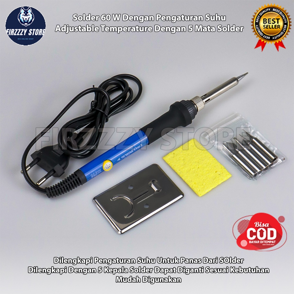 Jual Solder 60W Iron Pengatur Suhu Adjustable Temperature 1 Set solder | Shopee Indonesia
