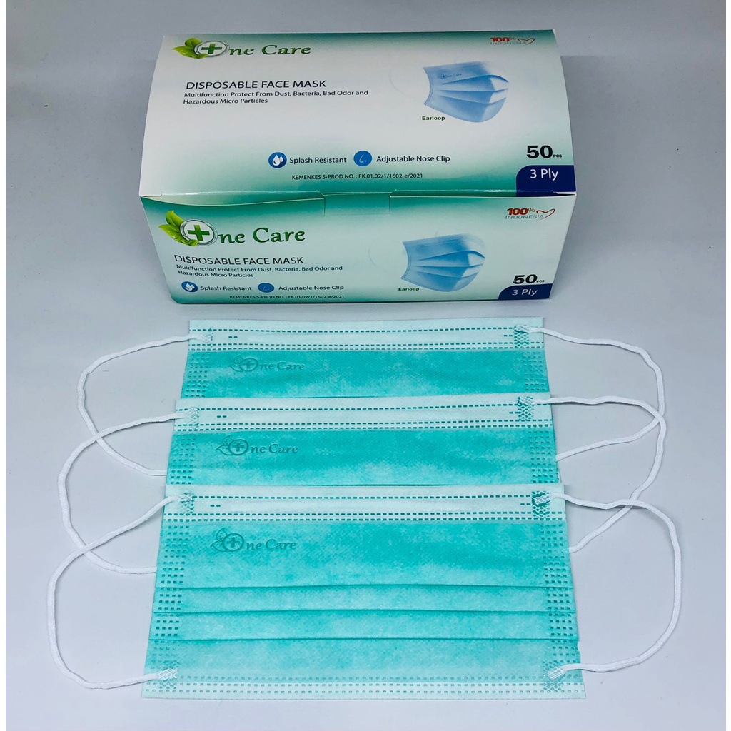 Jual Masker OneCare Indonesia Earloop One Care Lokal kemenkes Surgical ...