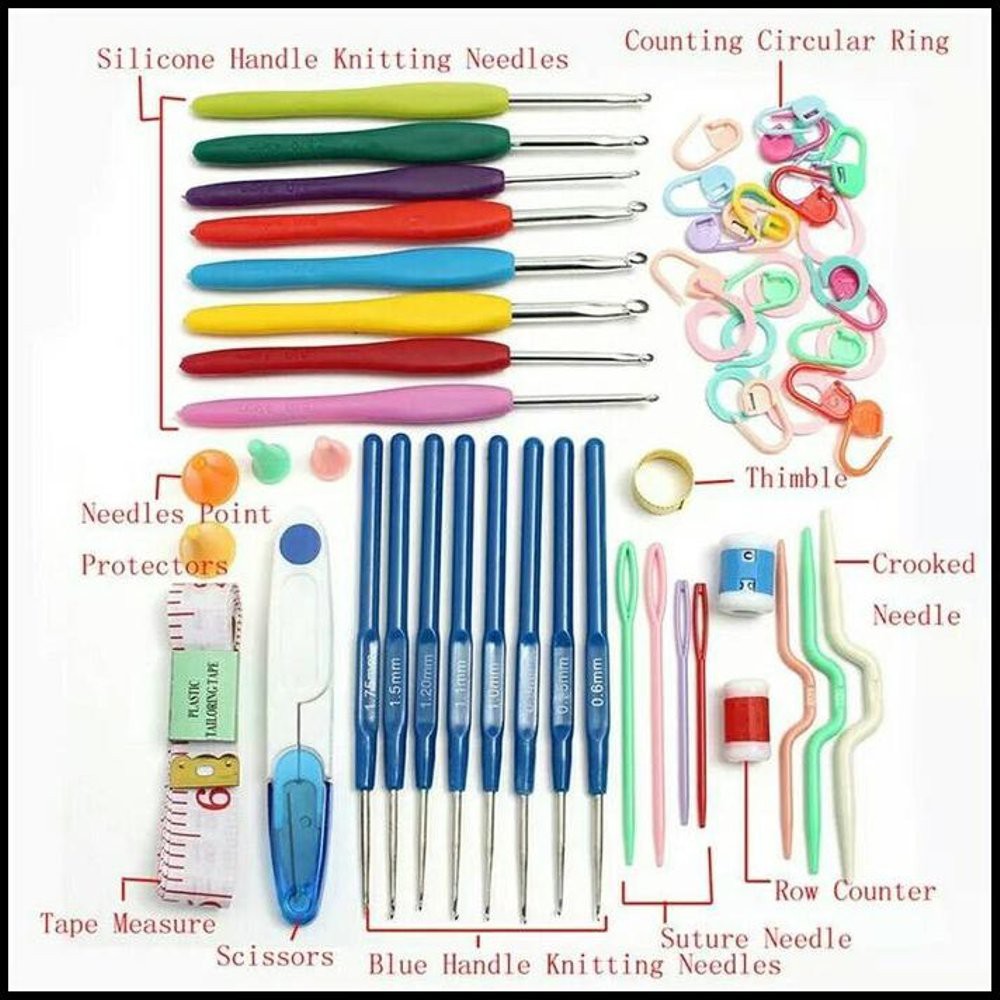 Jual ANEKA - Alat Rajut / Hakpen / Perlengkapan Rajut / Jarum Rajut Set ...