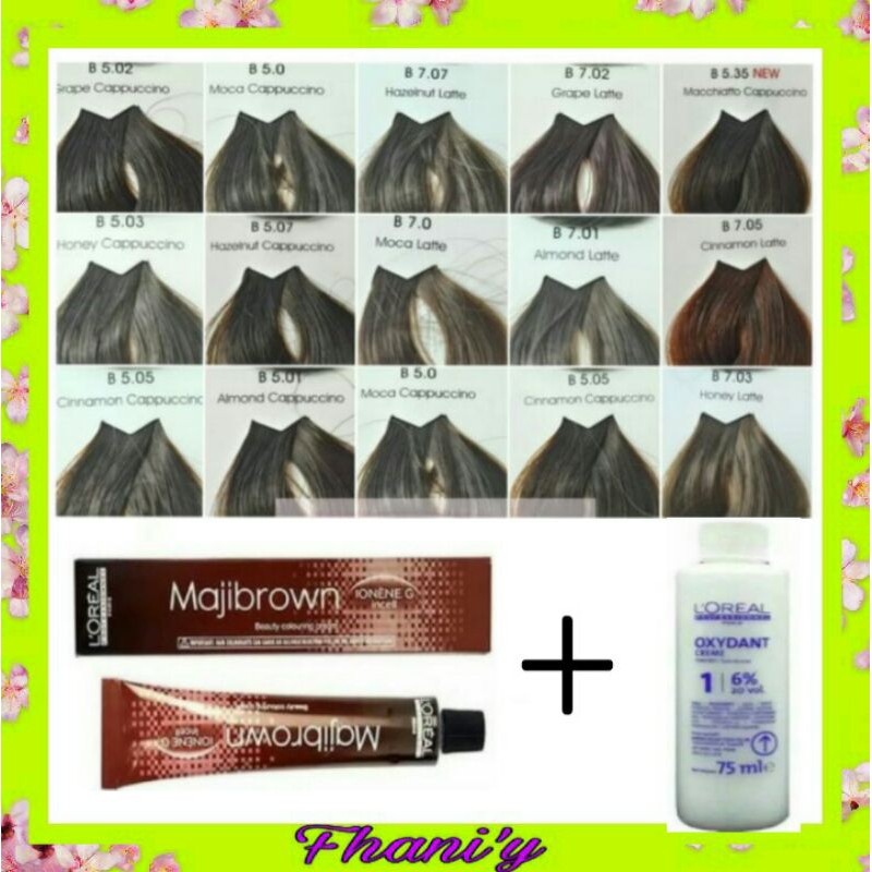 Jual pewarna rambut loreal cat rambut loreal majibrown + oxydant pilih ...