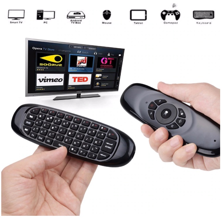 Jual SMARTCOM Air Remote Mouse Wireless Keyboard C120 2.4 Ghz untuk TV ...