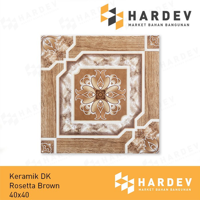 Jual Keramik Lantai DK Ceramica Rosetta Brown Uk. 40x40 | Shopee Indonesia