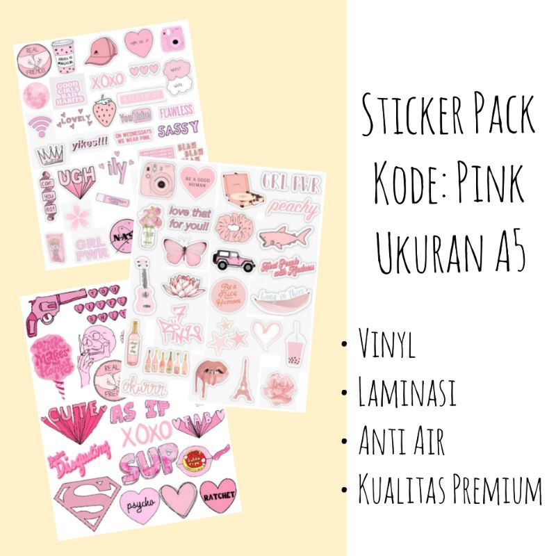 Jual Sticker Pack Aesthetic Label Stiker Estetik Stiker Murah Stiker ...