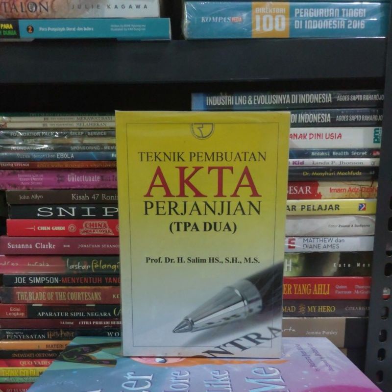 Jual BUKU ORIGINAL TEKNIK PEMBUATAN AKTA PERJANJIAN (TPA DUA) PROF DR H SALIM HS,SH | Shopee ...