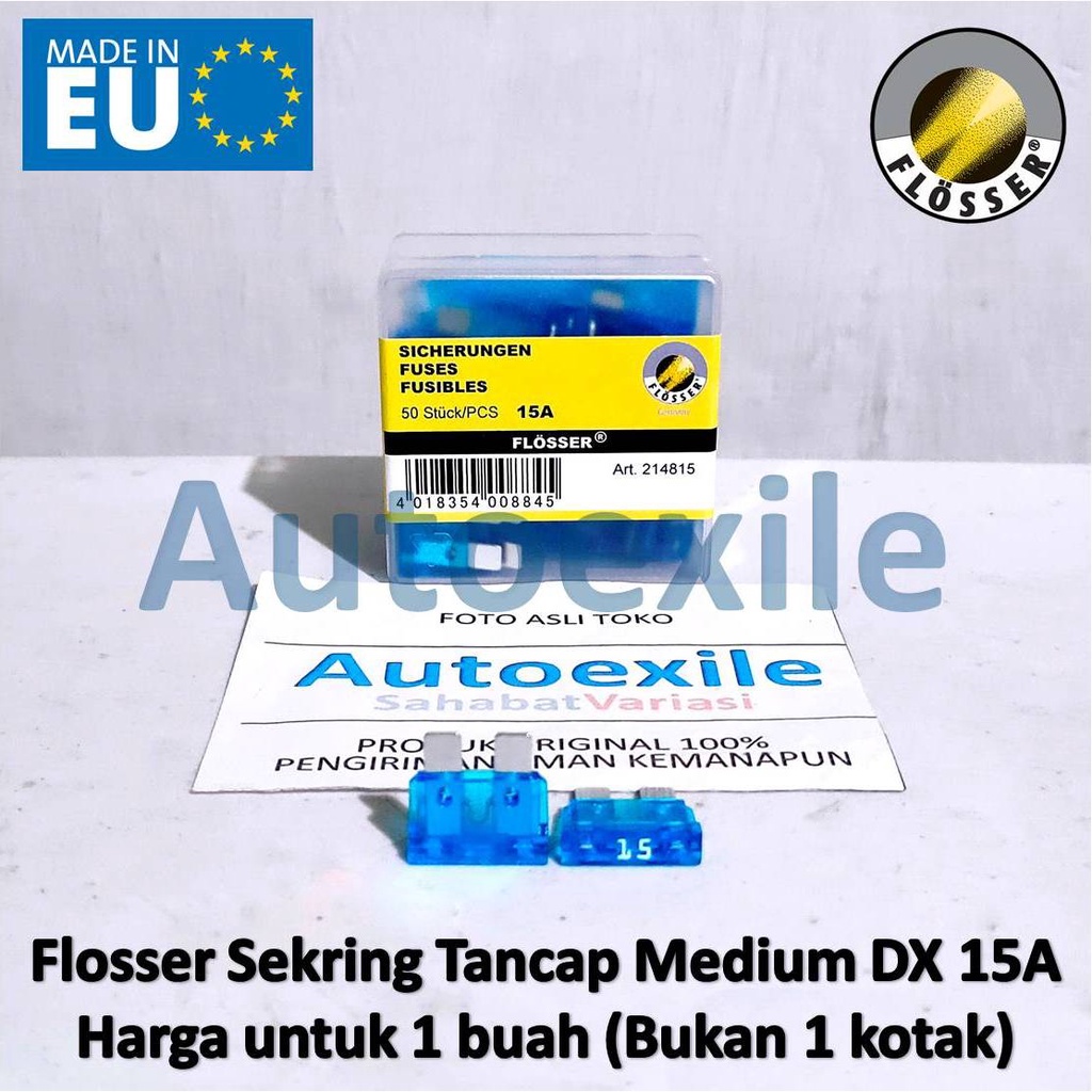 Jual Flosser Sekring Tancap Sedang DX Medium Blade Fuses 5A 7.5A 10A 15A 20A 25A 30A Skring ...