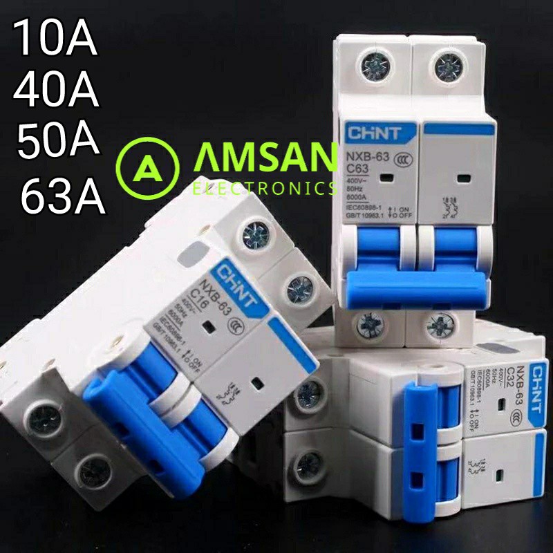 Jual MCB CHINT NXB-63 6kA 2P 10A 40A 50A 63A 2 Pole MCB Type C | Shopee Indonesia