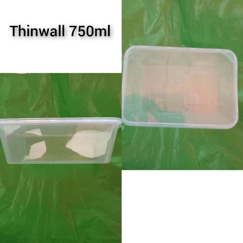 Jual Thinwal Rectangle 750ml Persegi Panjang isi 25pc / Box Kotak Makan ...