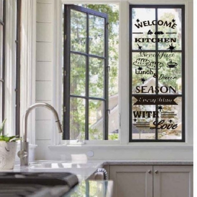 Jual Stiker Welcome Kitchen Wall Sticker Kaca Dinding Rumah Makan Cafe ...