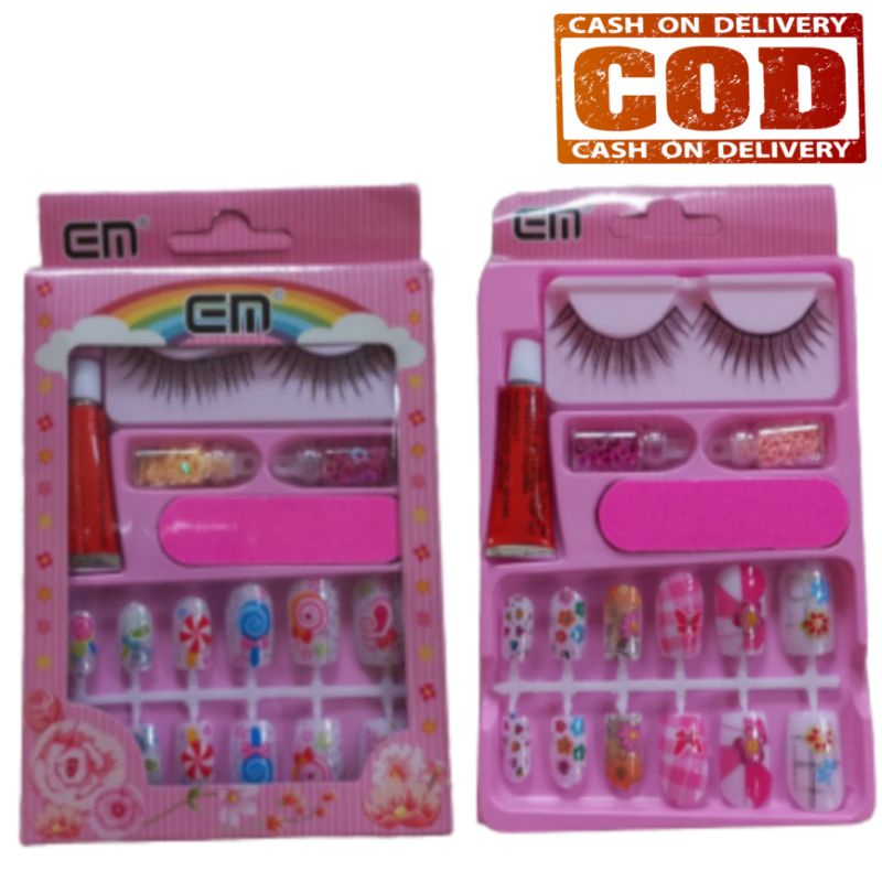 Jual Mainan Anak Perempuan Kuku Kukuan Palsu set 3in1 kuku + Bulu Mata ...