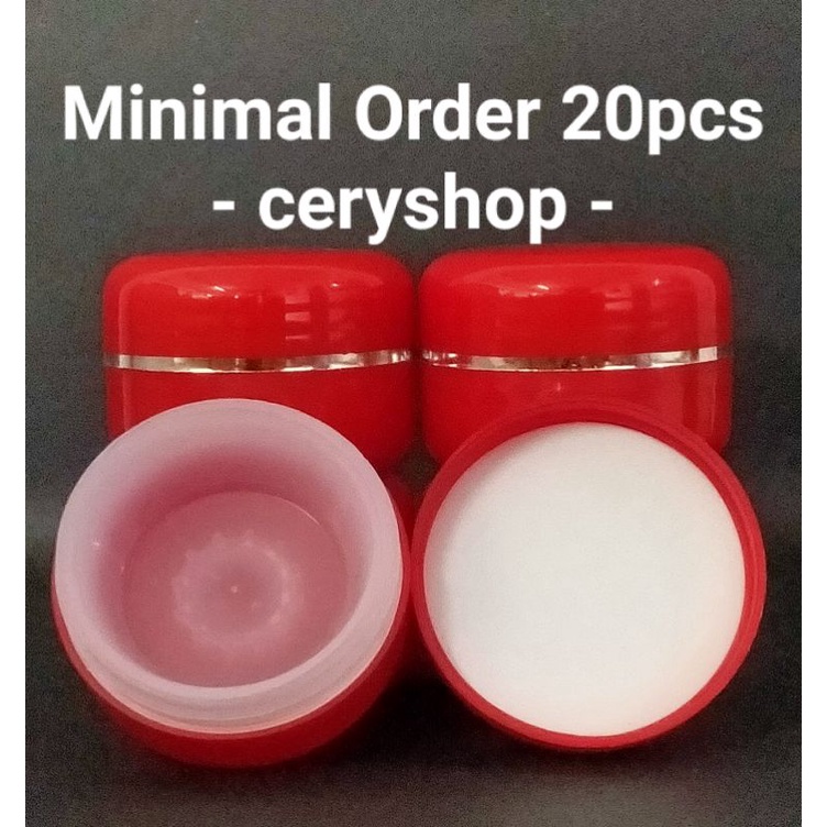Jual Pot Kosmetik 30gram Warna Merah Merah List SiLver | Shopee Indonesia