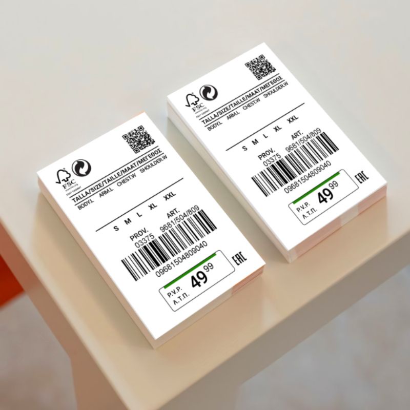 Jual hang tag label baju murah isi 100 pcs ukuran 4x6 bonus tali ...