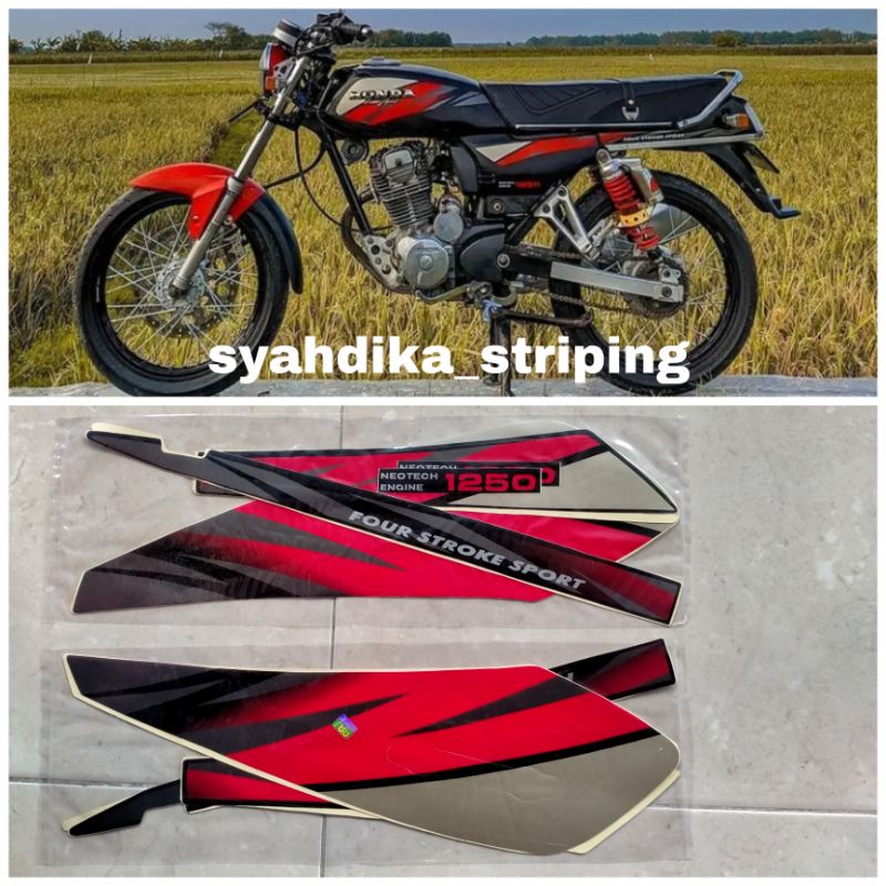 Jual STIKER STRIPING LIS BODY MOTOR HONDA GL MAX 1996 NEO TECH MERAH ...