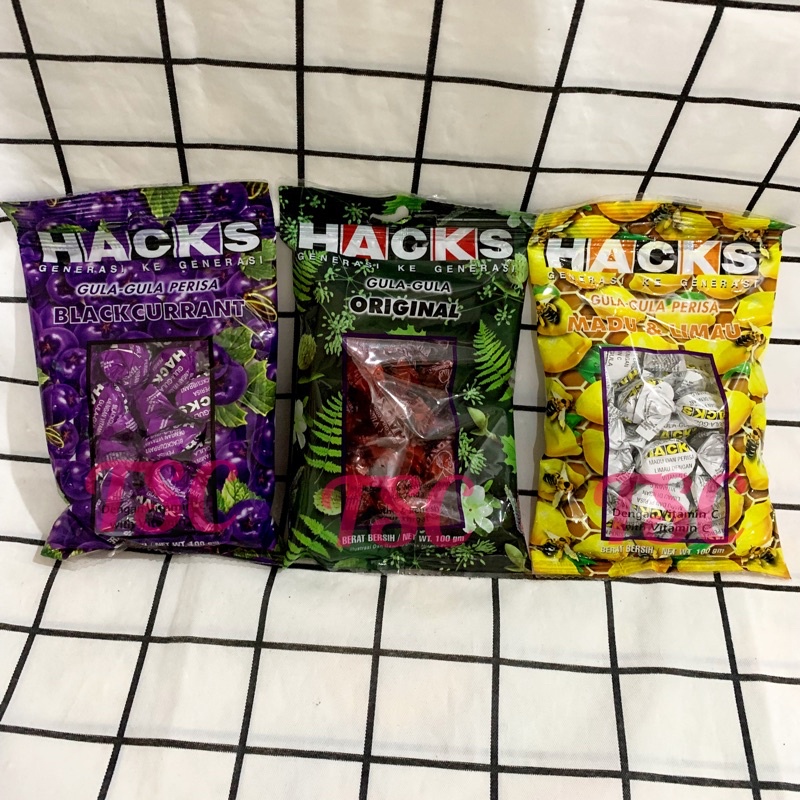 Jual Permen Hacks Honey&Lemon / Permen Hacks Blackcurrant / Permen ...