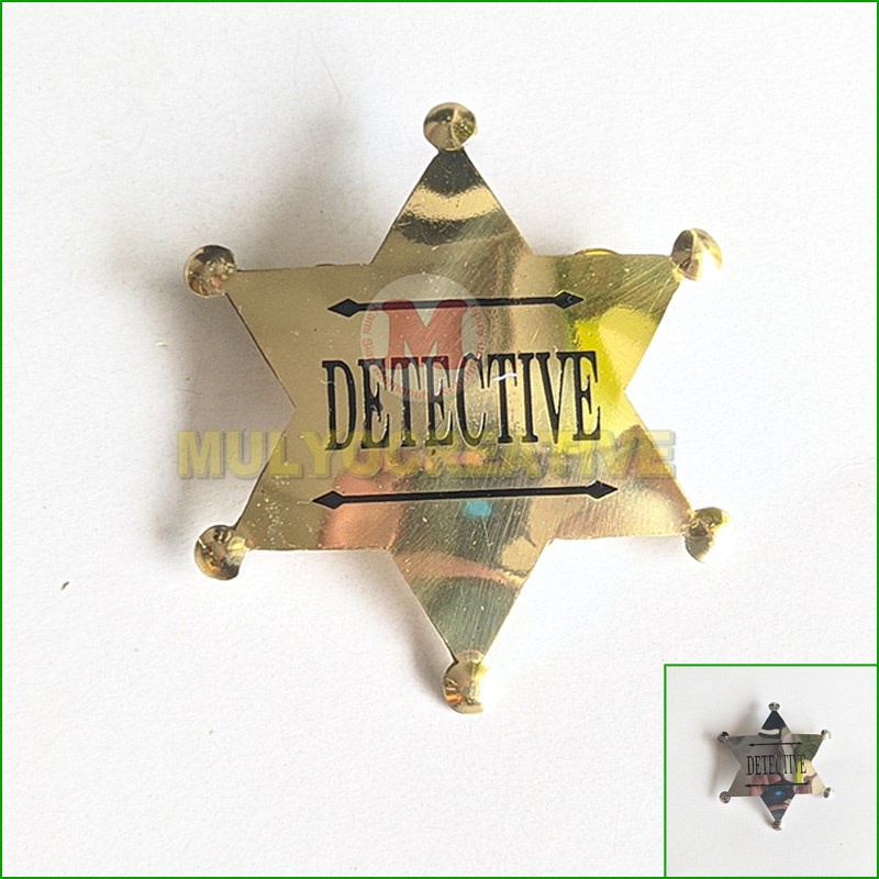 Jual Pin Bros Detective Warna Gold dan Silver Bintang Pin Bintang Full ...