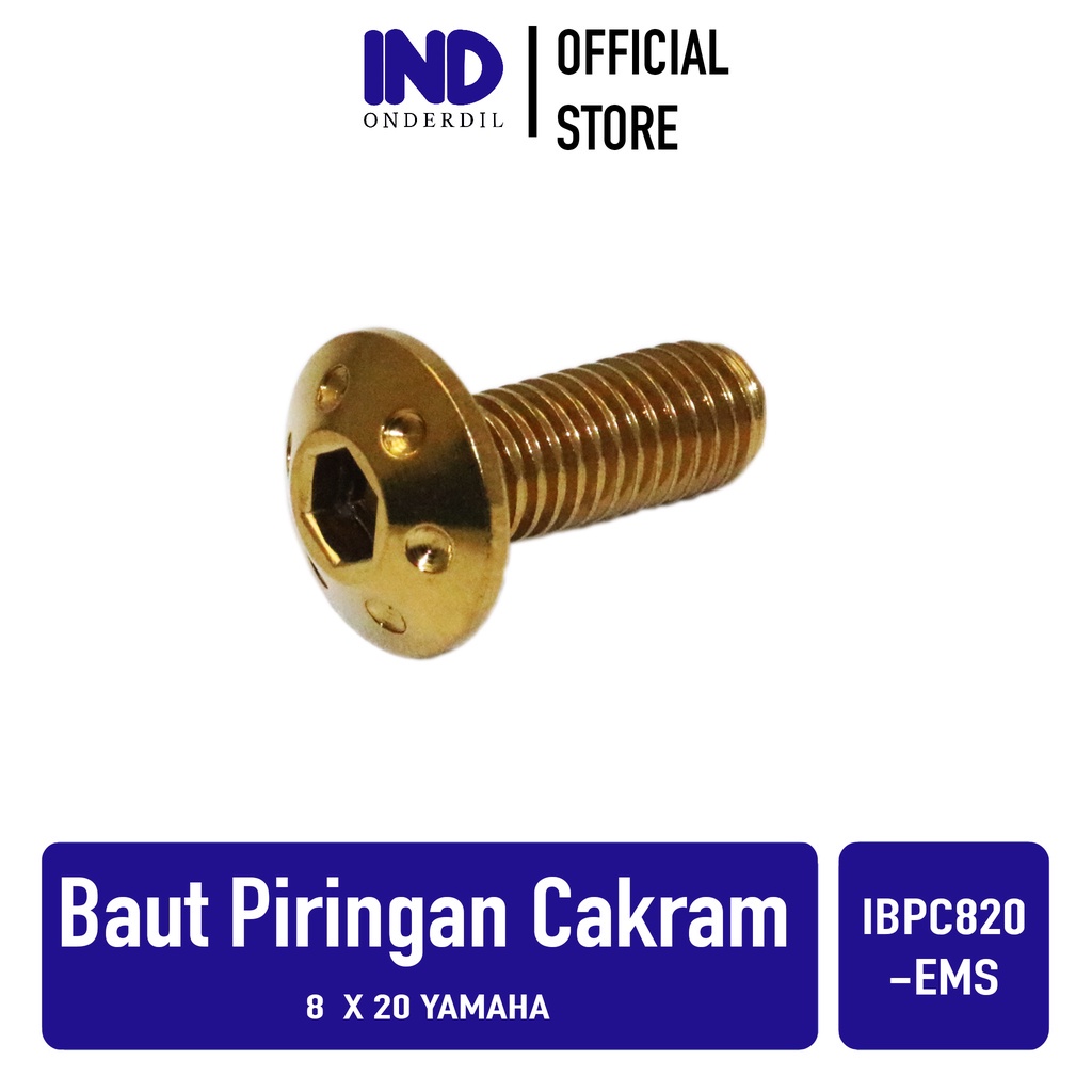 Jual IND Onderdil Baut-Baud Piringan Cakram Emas 8x20-M8x20-M 8 x 20-M8 ...