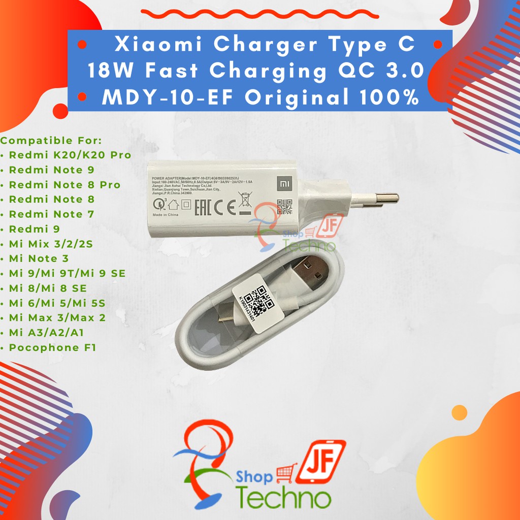 Jual Xiaomi Charger Cas TYPE C 18W Fast Charging Original Quick Charge ...