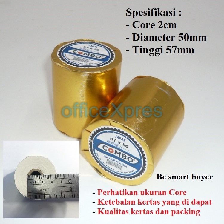 Jual Kertas Kasir / Kertas Thermal Roll 57 x 47 / Kertas Kasir Roll 57 ...