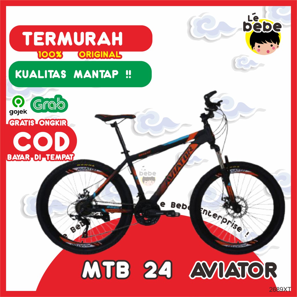 Jual Sepeda Lipat Folding Bike MTB 24 AVIATOR 2689 XT Sepeda Gunung ...