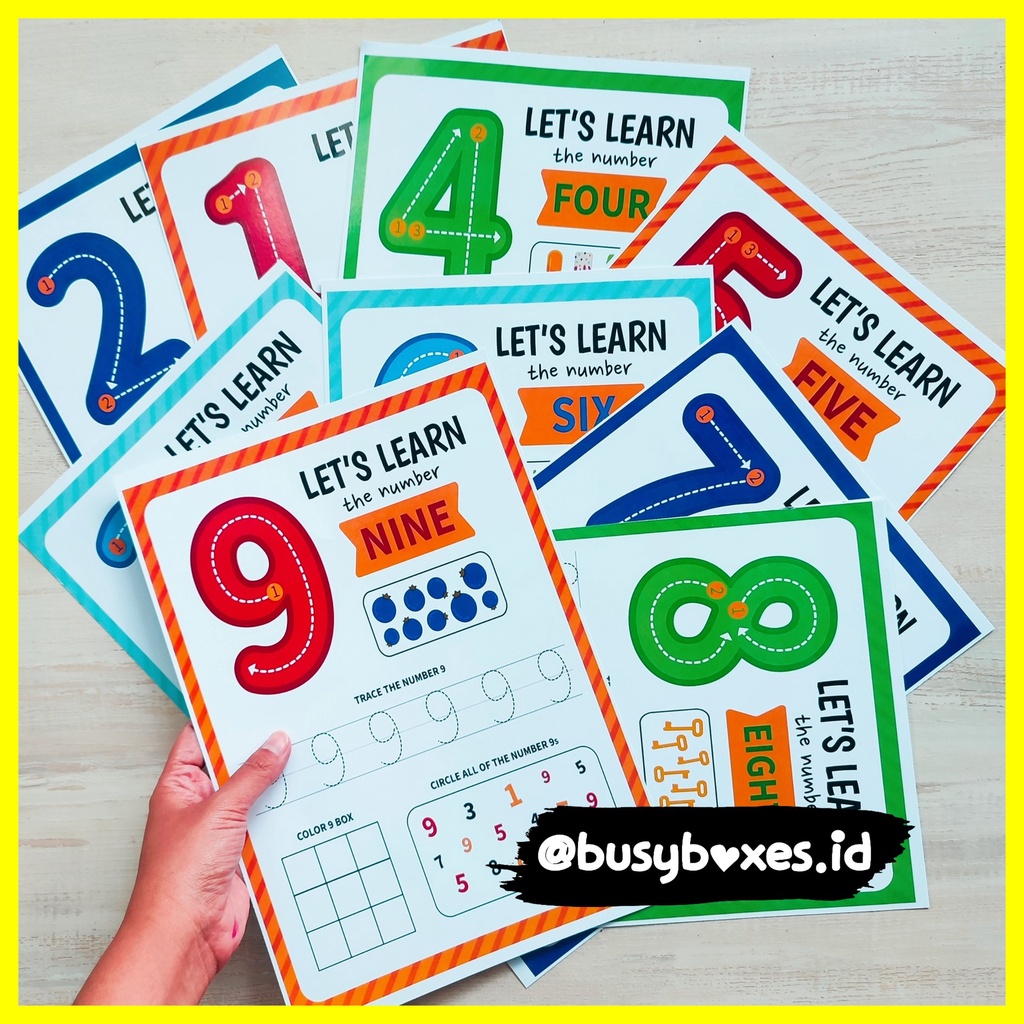 Jual [busyboxes.id] Mainan Edukasi anak 3 tahun flash card 1-9 tracing ...