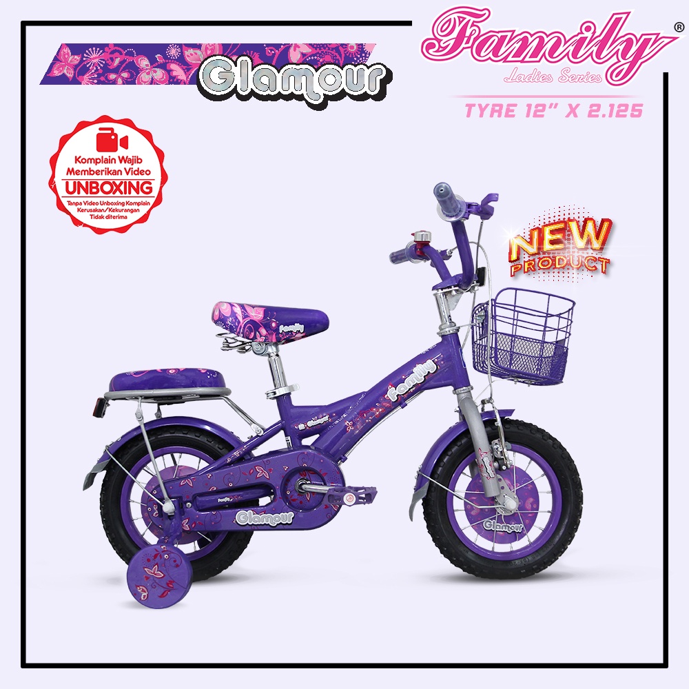 Jual Sepeda Anak Roda Dua Family Mini Glamour 12 inch | Shopee Indonesia