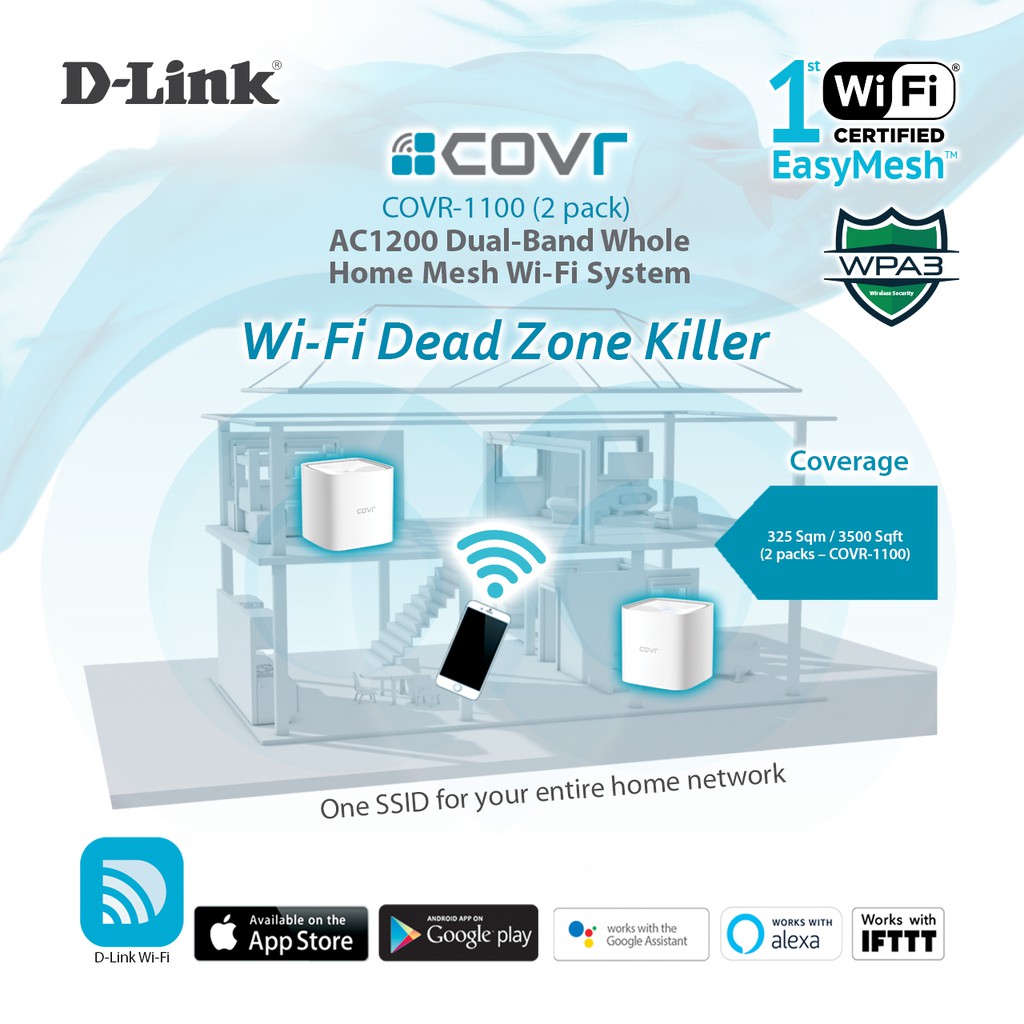 Jual D-Link COVR-1100 Whole Home Mesh Wi-Fi System | Shopee Indonesia