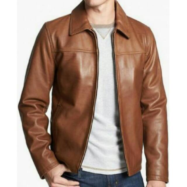 Jual Jaket kulit domba asli100% warna tan | Shopee Indonesia