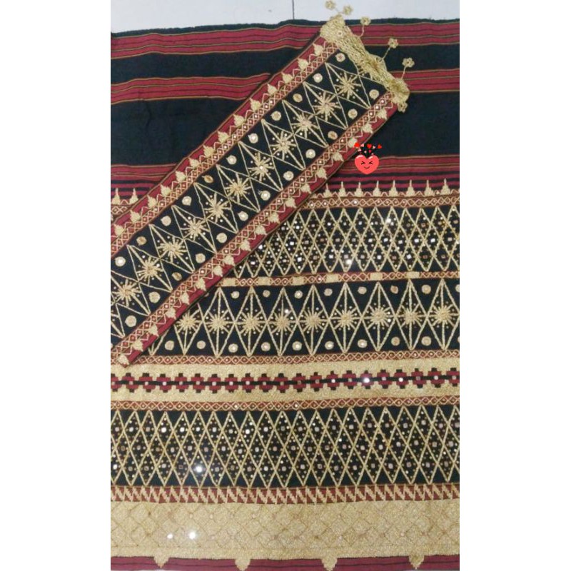 Jual tapis benang asli sulam tangan songket kain selendang lampung ...