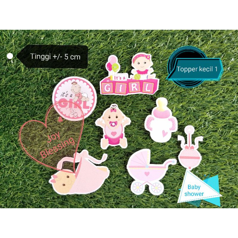 Jual TOPPER BIRTHDAY BABY SHOWER (GIRL) biru pink | Shopee Indonesia
