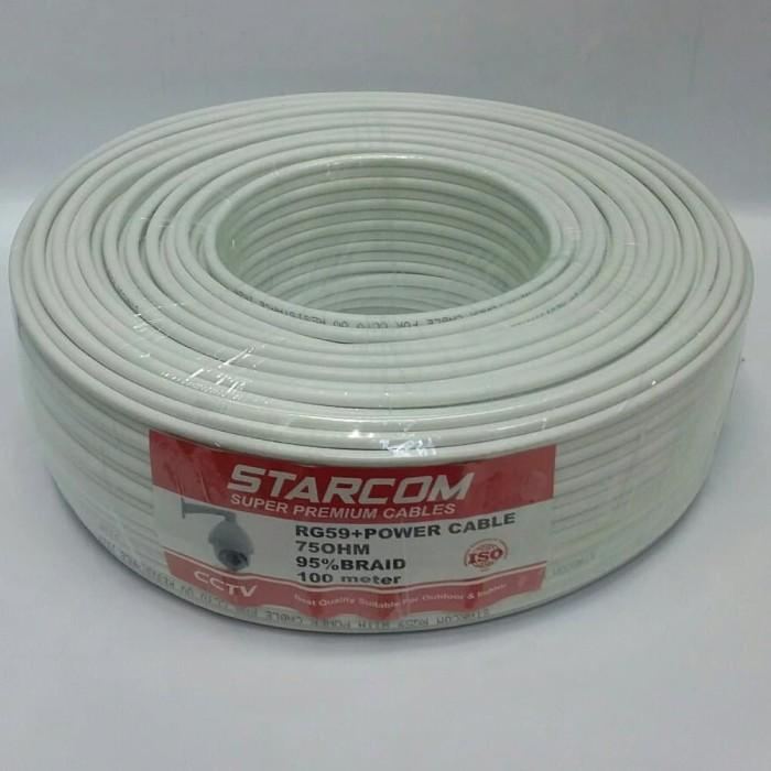 Jual Kabel Cctv Kabel Cctv Rg59+Power Starcom 100M Putih | Shopee Indonesia