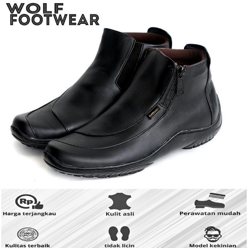 Jual WOLF x CORRA 38 sd 44 Aloof Brozip Sepatu Boots Zipper Pria ...